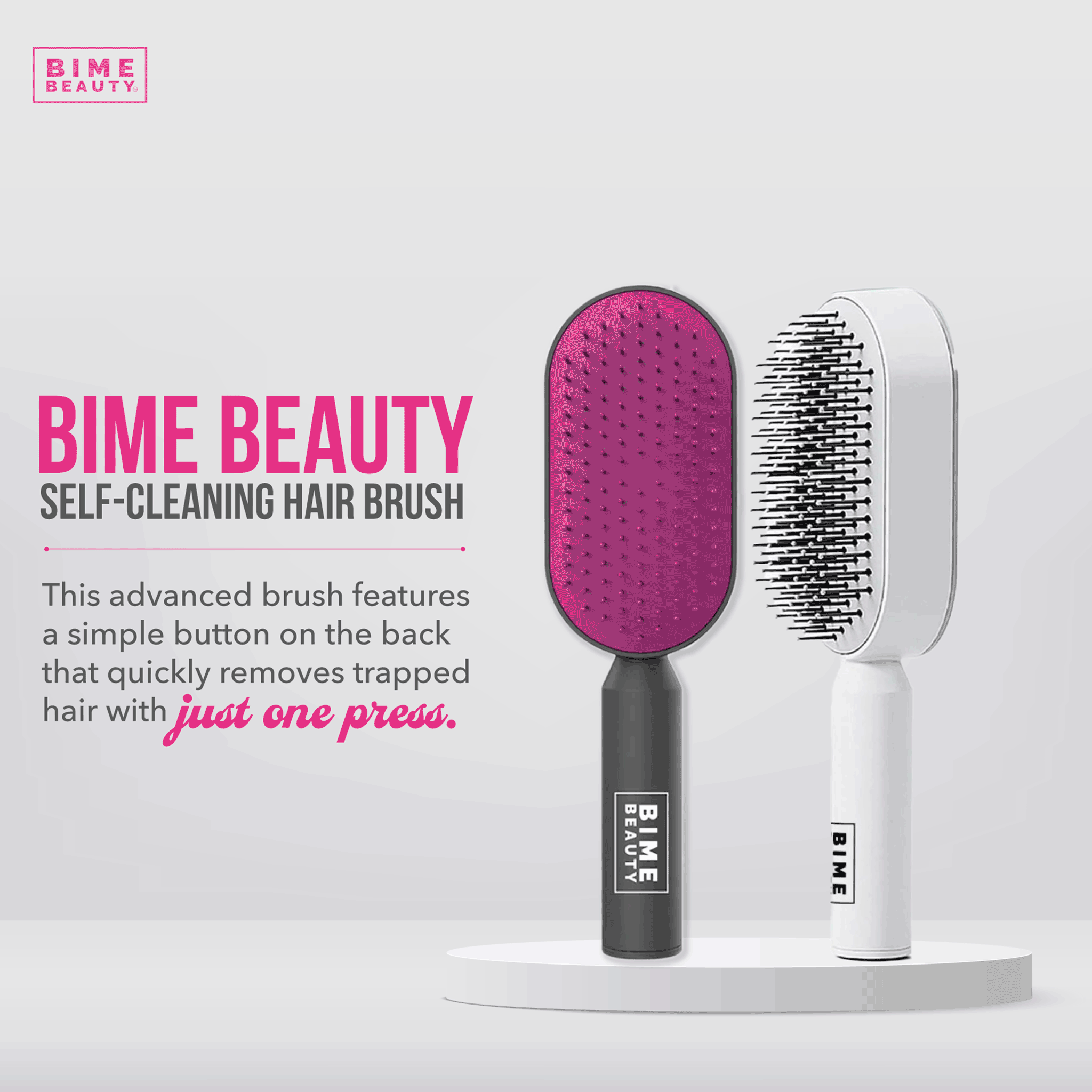 Self-Cleaning Hair Brush | Tangle-Free & Hygienic Styling – BimeBeauty